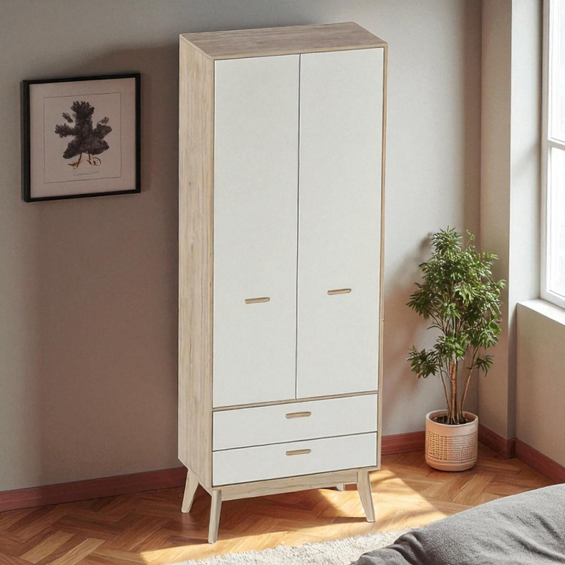 CALGERY 2D OAK NATURAL WHITE MAT Զգեստապահարան